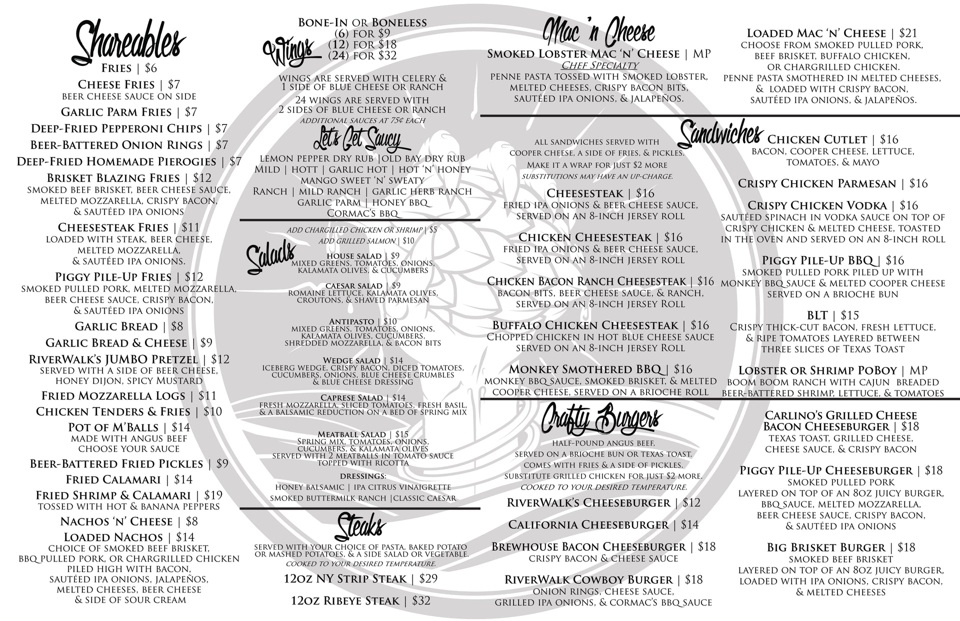 The RiverWalk Food Menu – Seven Sirens